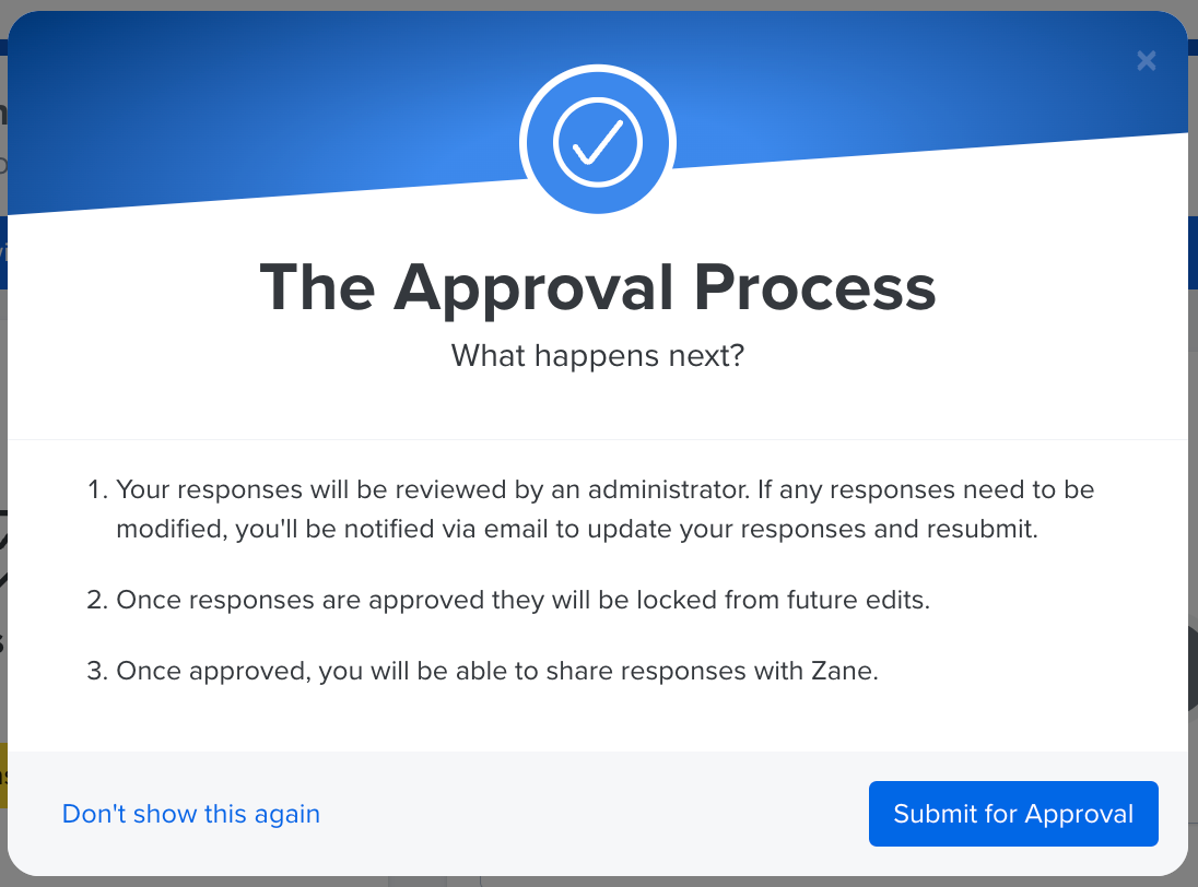 1-on-1 Approval Process