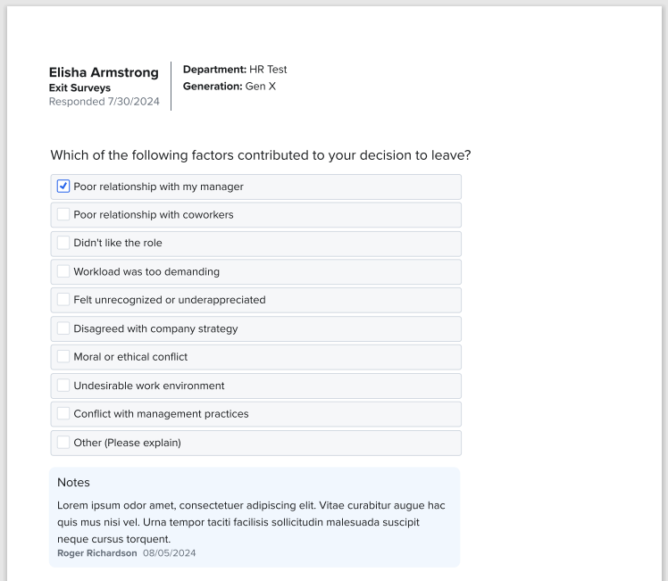 Survey Notes