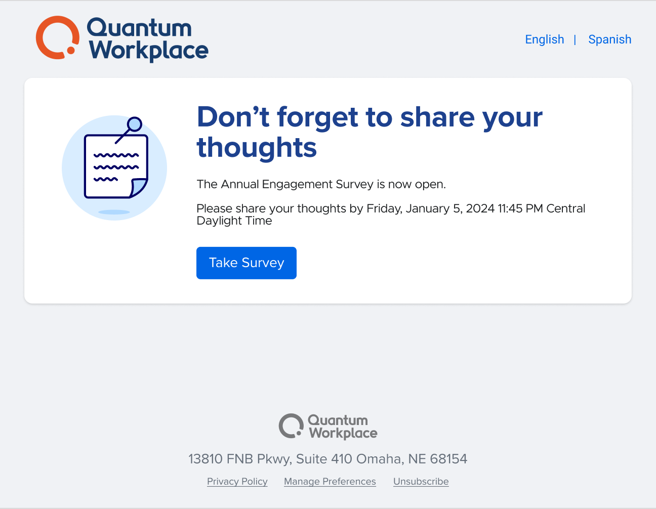 Survey Email Notifications