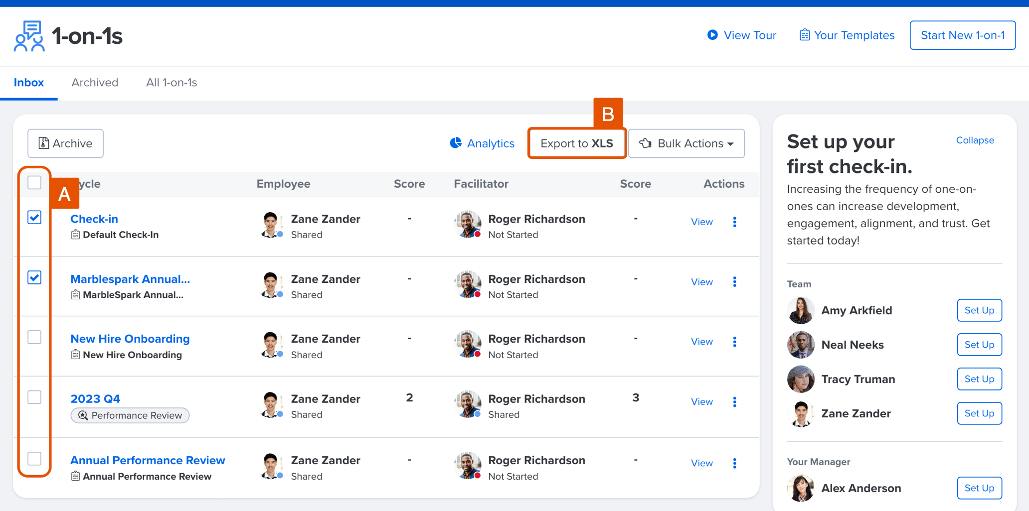 Download & Export 1-on-1s
