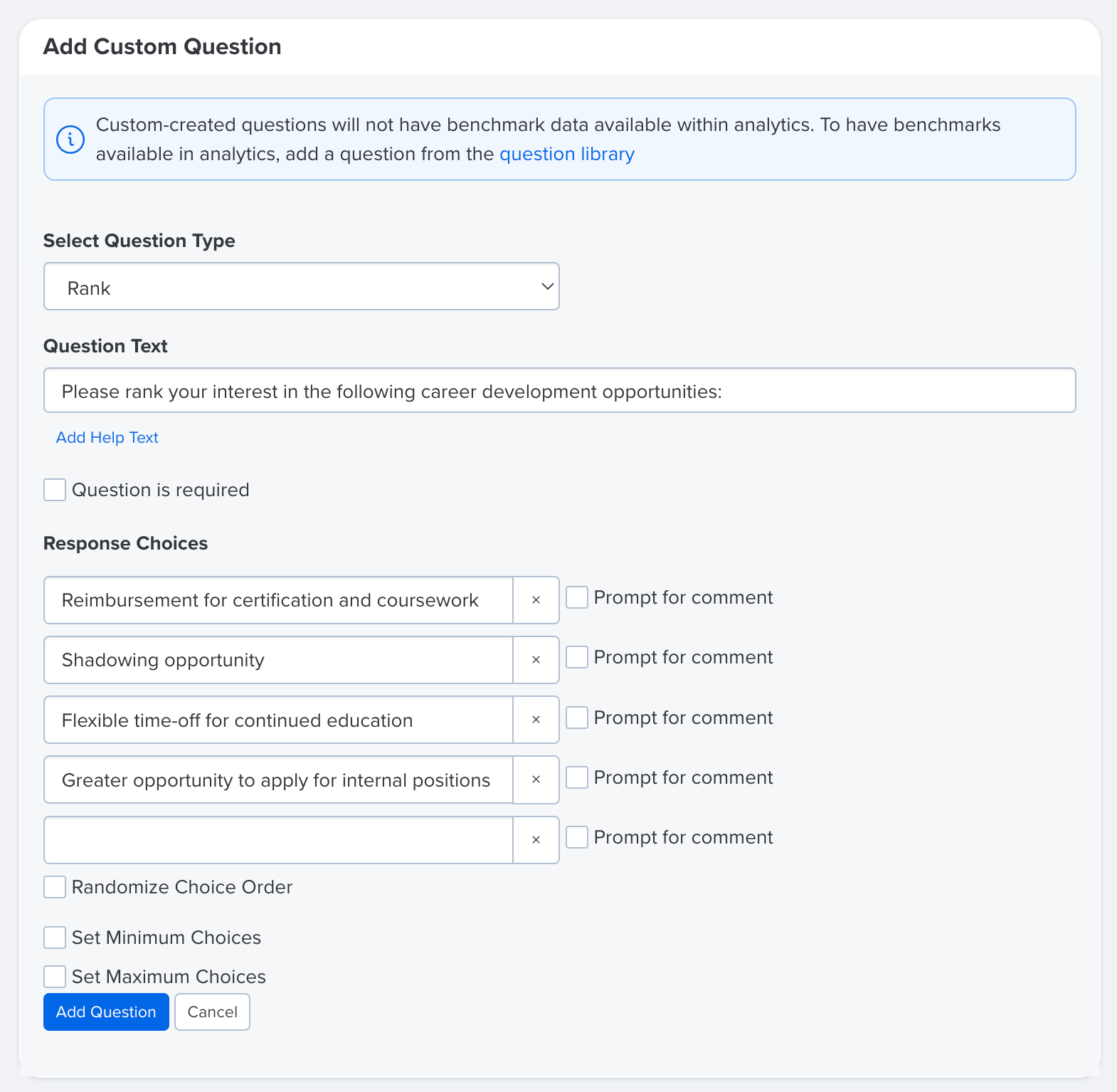 Create Survey Questions