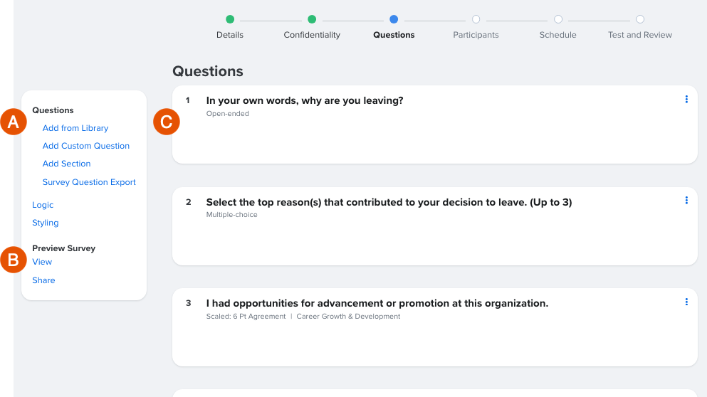 Launch an Exit Survey