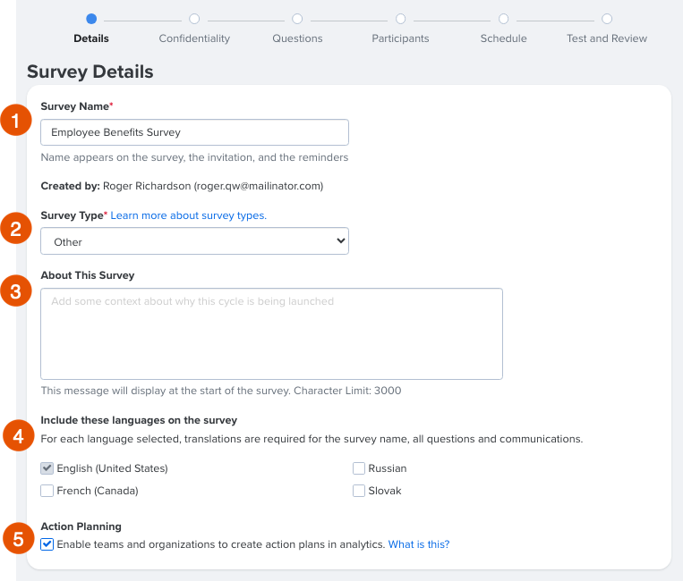 Launch a Single Survey