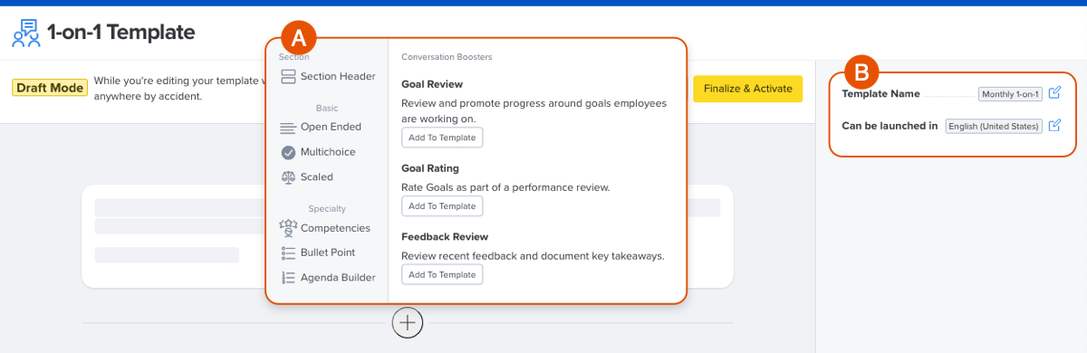 User-Created 1-on-1 Templates