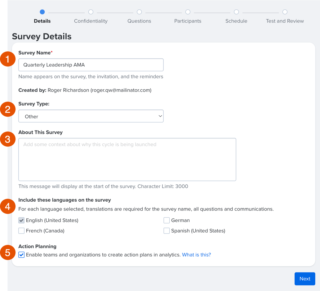 Launch an Automatically Recurring Survey