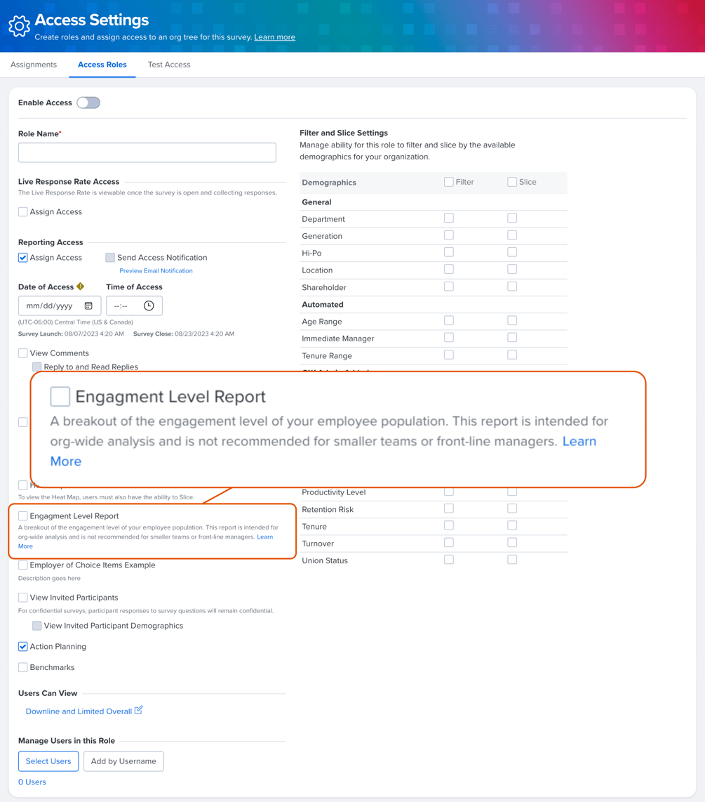 Engagement Survey Analytics: Engagement Levels Report