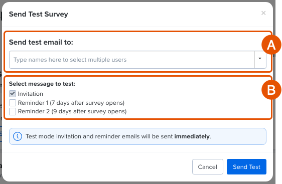 Test Survey Communications & Preview Surveys