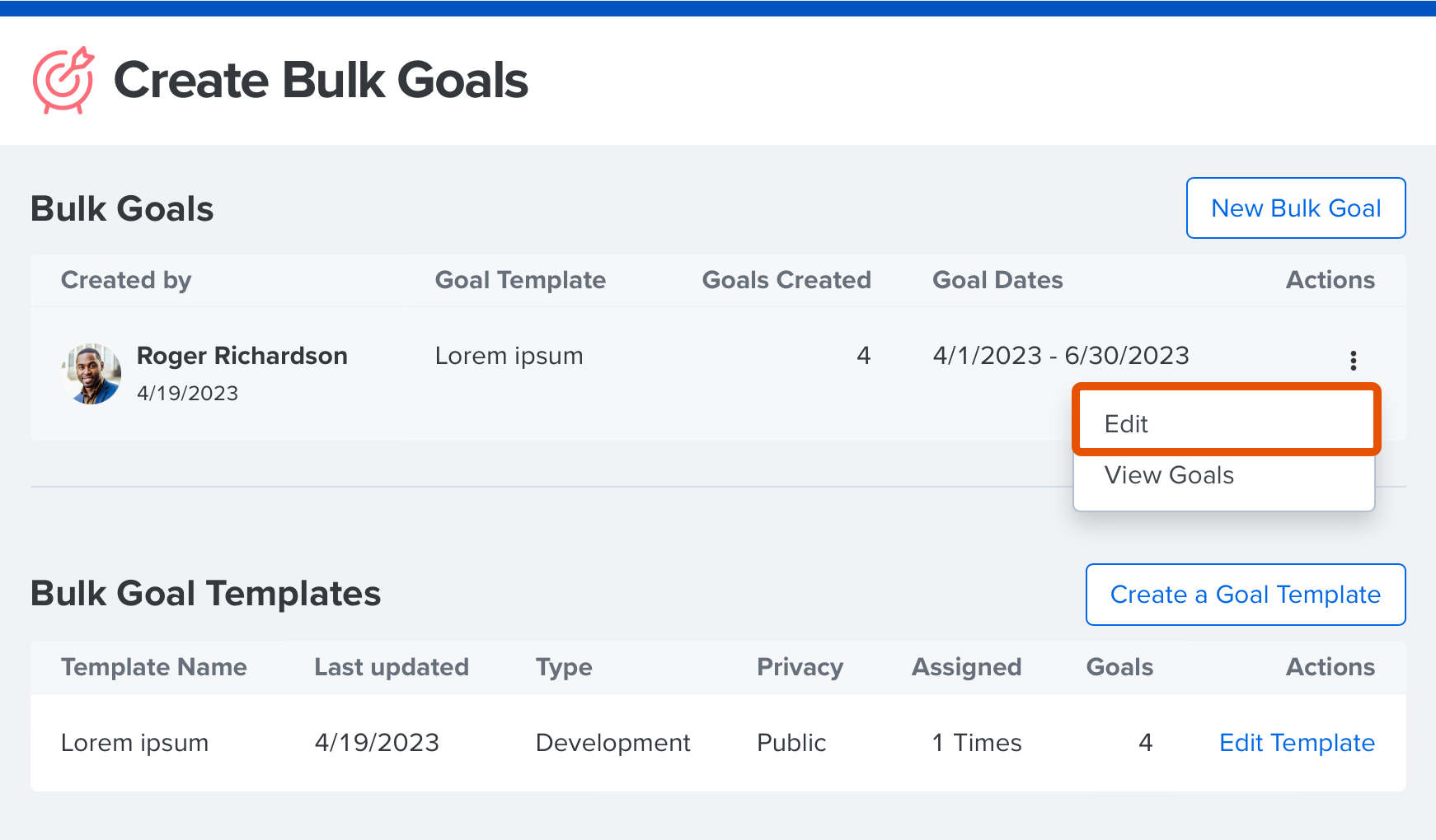 How to Use Bulk Goals