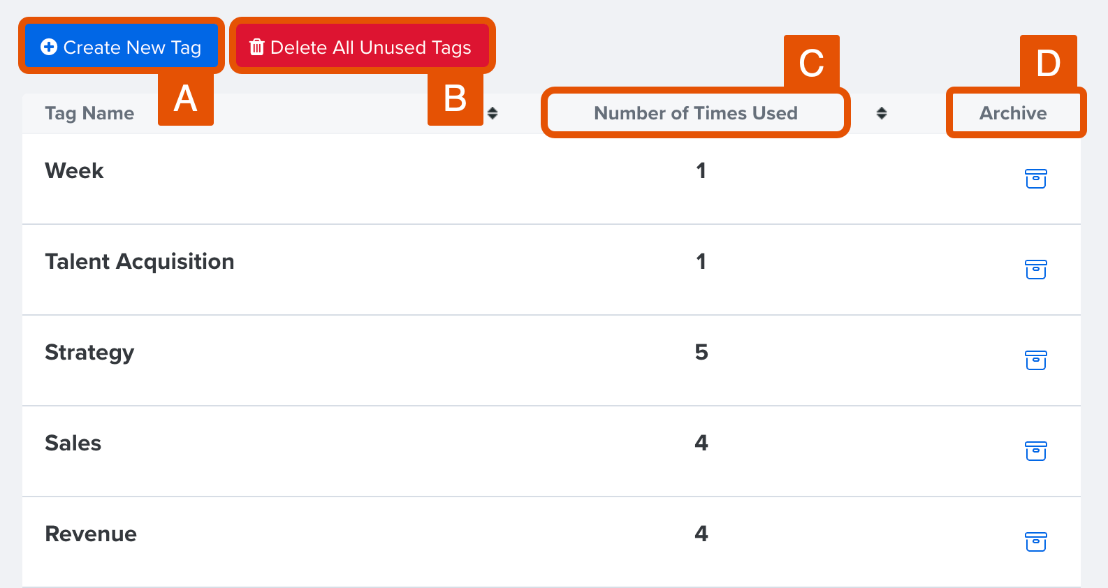 Goal Tags & Categories