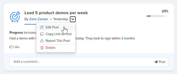 How to Edit or Delete a Goal Update