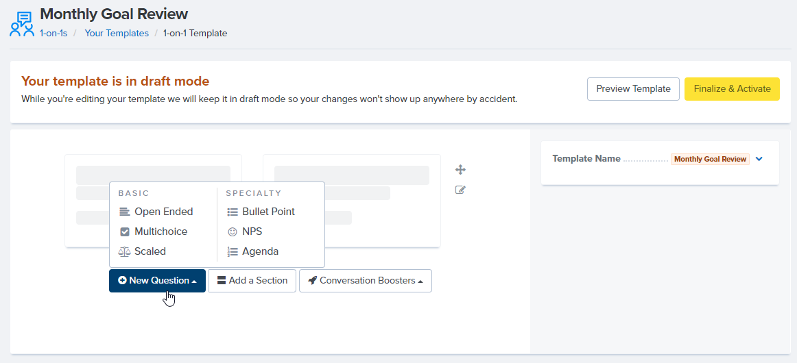 How to Create your own 1-on-1 Template